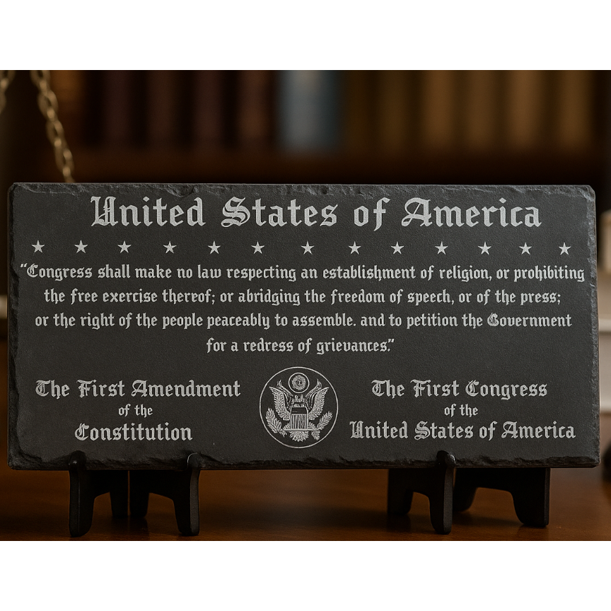 First Amendment Slate Plaque – Lund's Lasers LLC