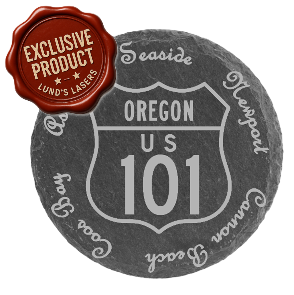 Oregon Coast Cities Slate Coasters – Lund's Lasers LLC